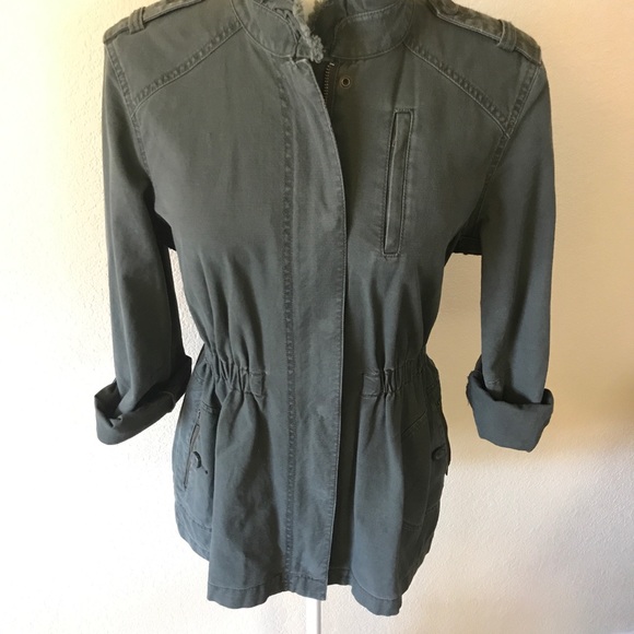 Elle | Jackets & Coats | Elle Olive Green Twill Jacket Size Small ...